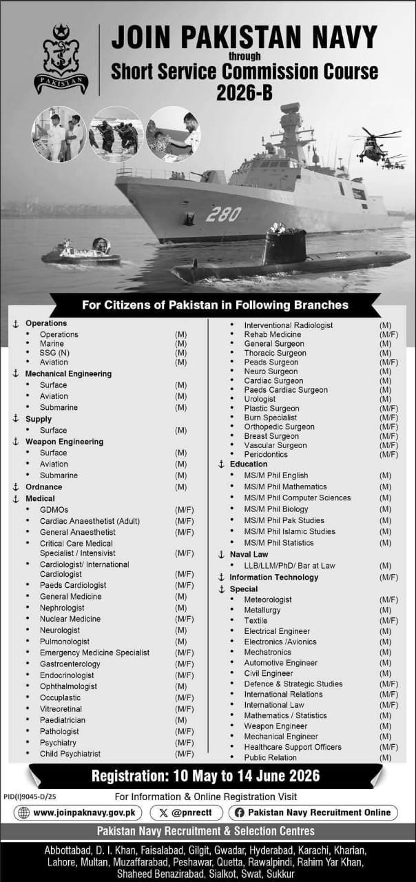 Pakistan Navy SSC Jobs 2026-B: Apply Now